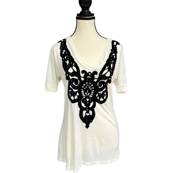 Boston Proper | Tops | Boston Proper Lace Appliqu Embellished Tunic Top ...